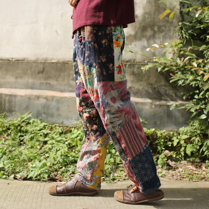 Floral Patchwork Linen Hippie Pants – Buddhatrends
