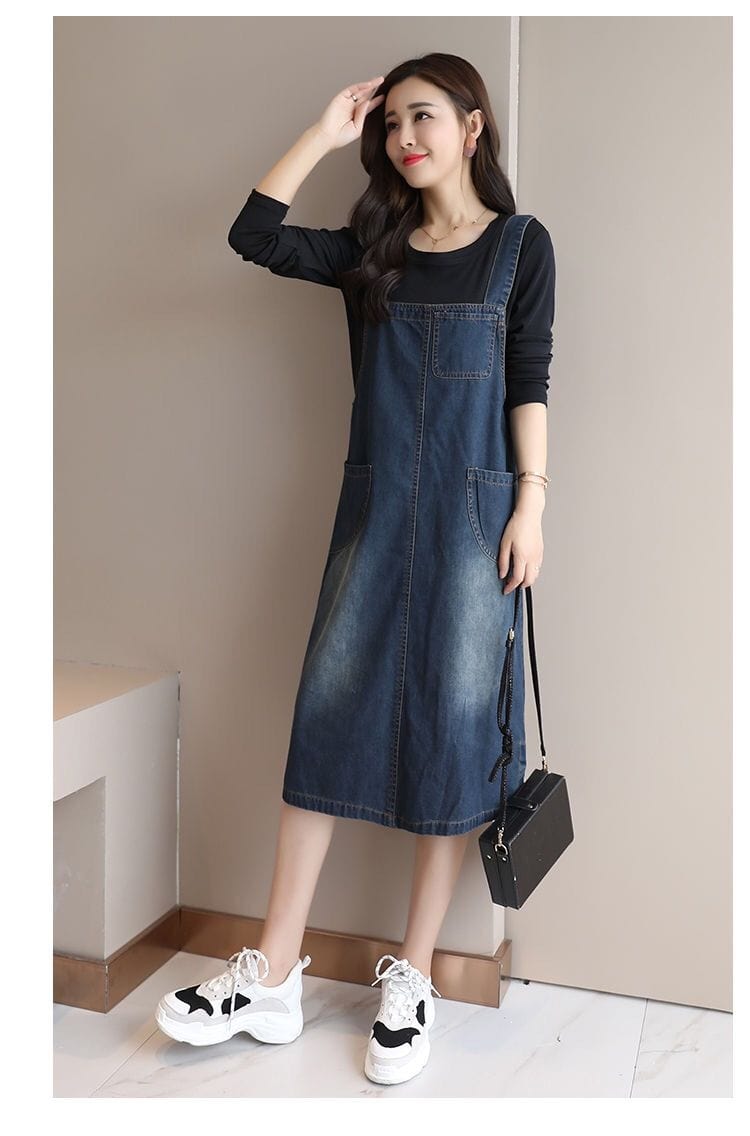Back At It Denim Overall Dress – Buddhatrends
