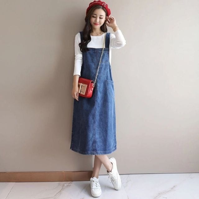 Back At It Denim Overall Dress – Buddhatrends