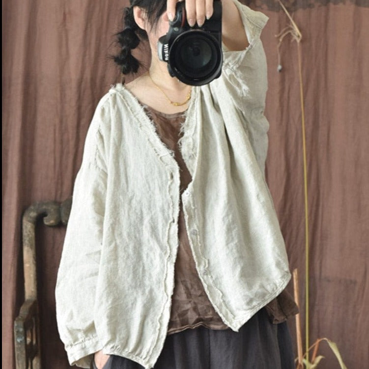 Loose Linen Ripped Coat – Buddhatrends